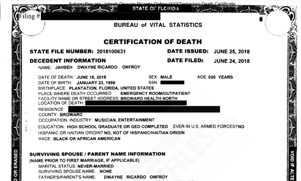 Xxxtentacion Autopsy Report and Photos Xxxtentacion Autopsy Report and Photos